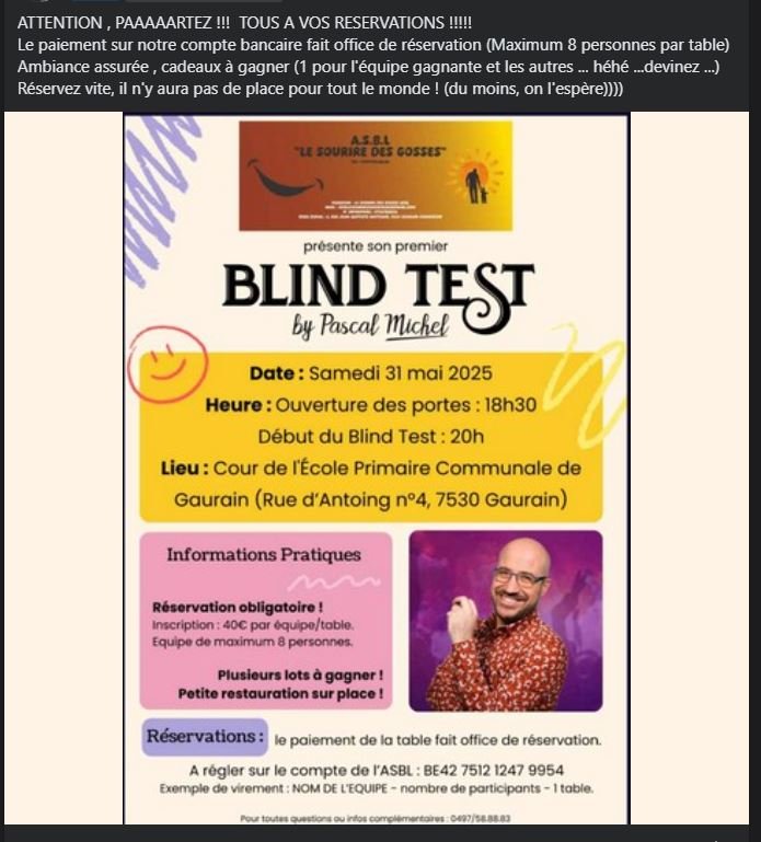 Soirées Soirée à Thème: Blind Test avec l'animateur Pascal Michel pour ...