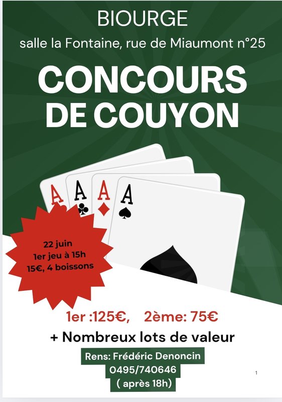Loisirs Jeux (de cartes, de société..): Concours de Couyon - Orgeo ...